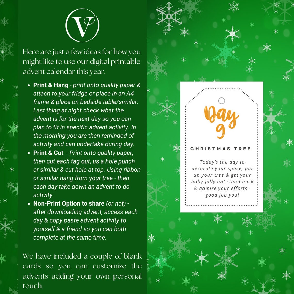 Printable Advent Calendar, Advent Calendar, 24 Printable Advent ...