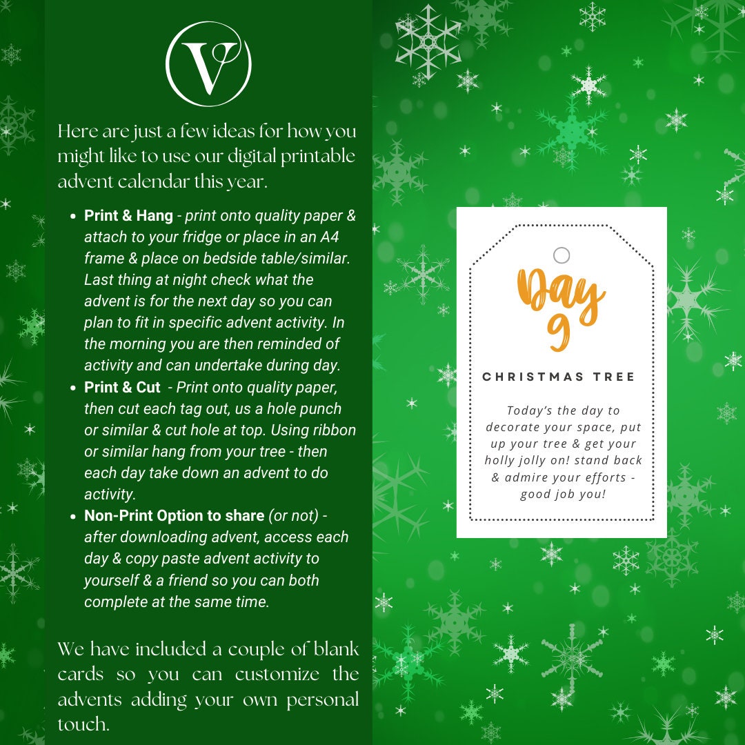 Printable Advent Calendar, Advent Calendar, 24 Printable Advent ...