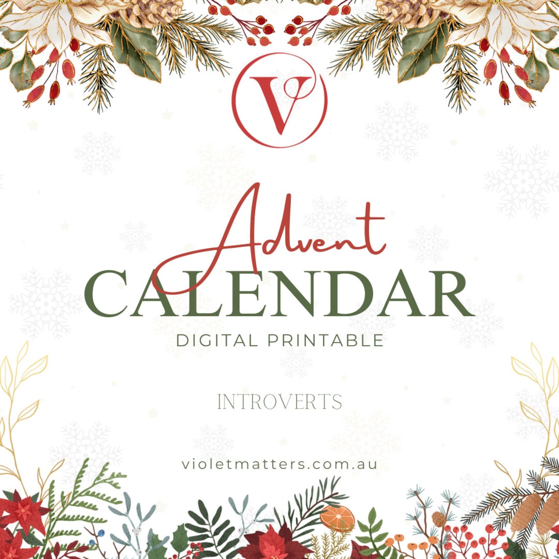 Printable Advent Calendar, Advent Calendar, 24 Printable Advent ...