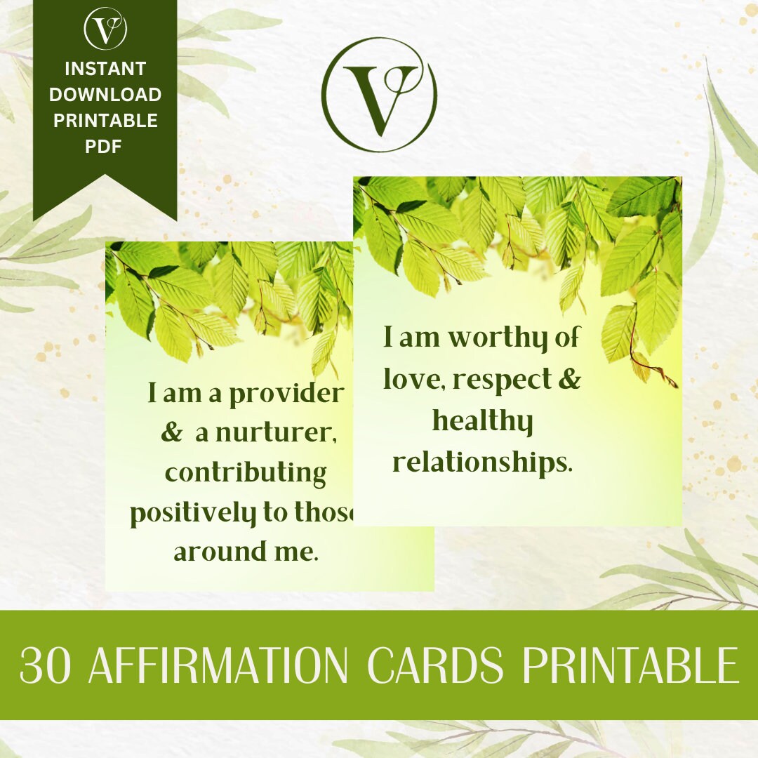 Affirmation Cards Printable for a Positive Him - Etsy