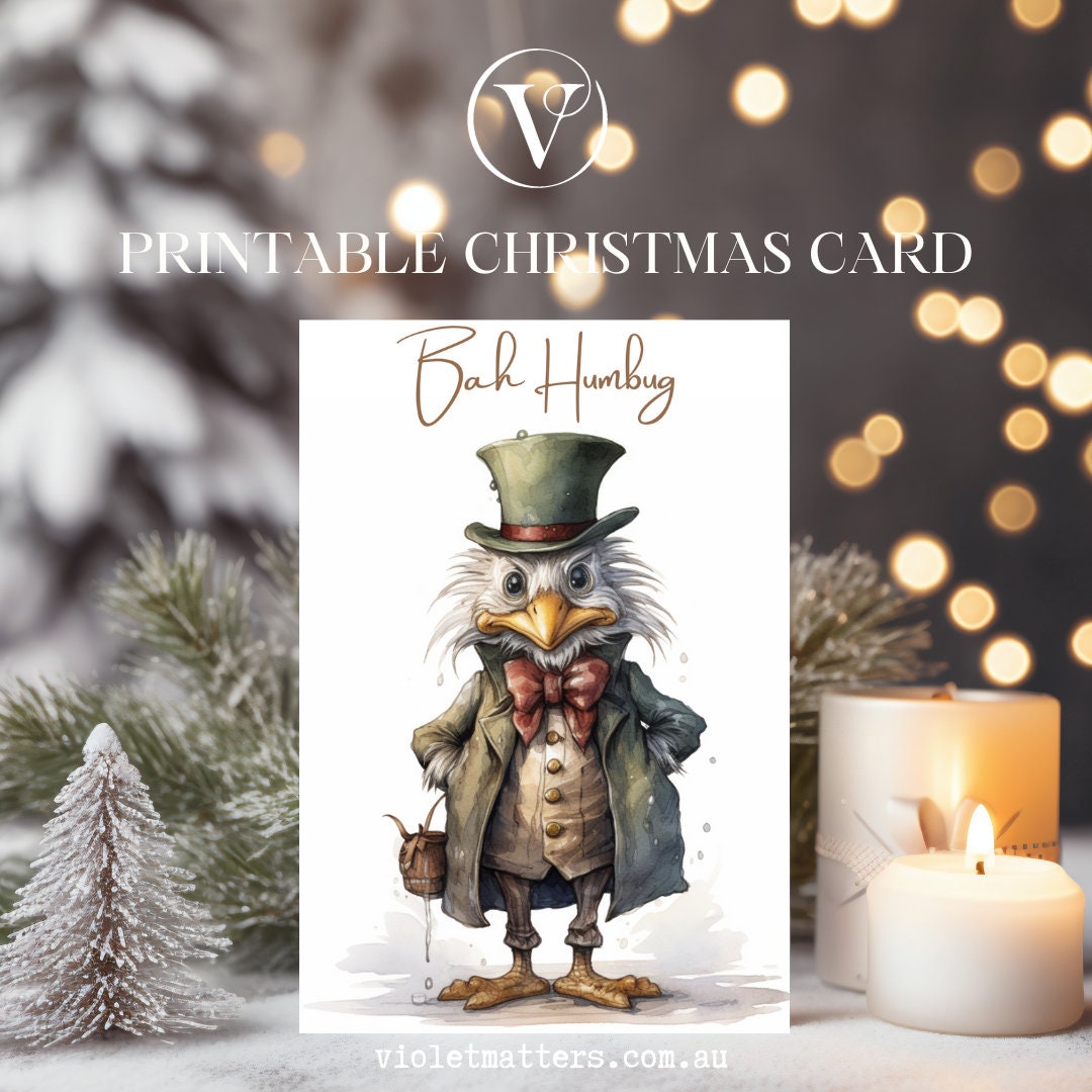 Awesome Grumpy Scrooge Printable Fun Anti-christmas Card A5 Size - Etsy