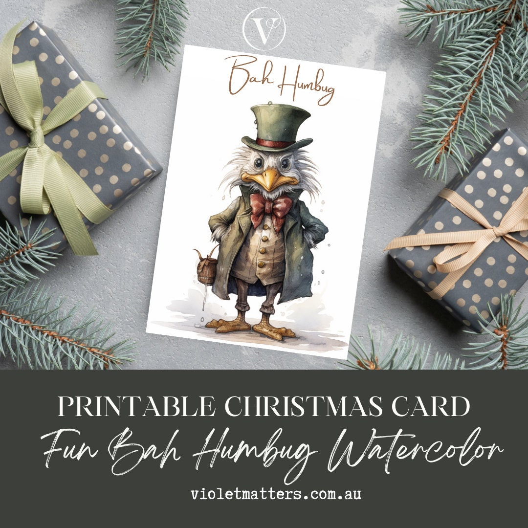 Awesome Grumpy Scrooge Printable Fun Anti-christmas Card A5 Size - Etsy