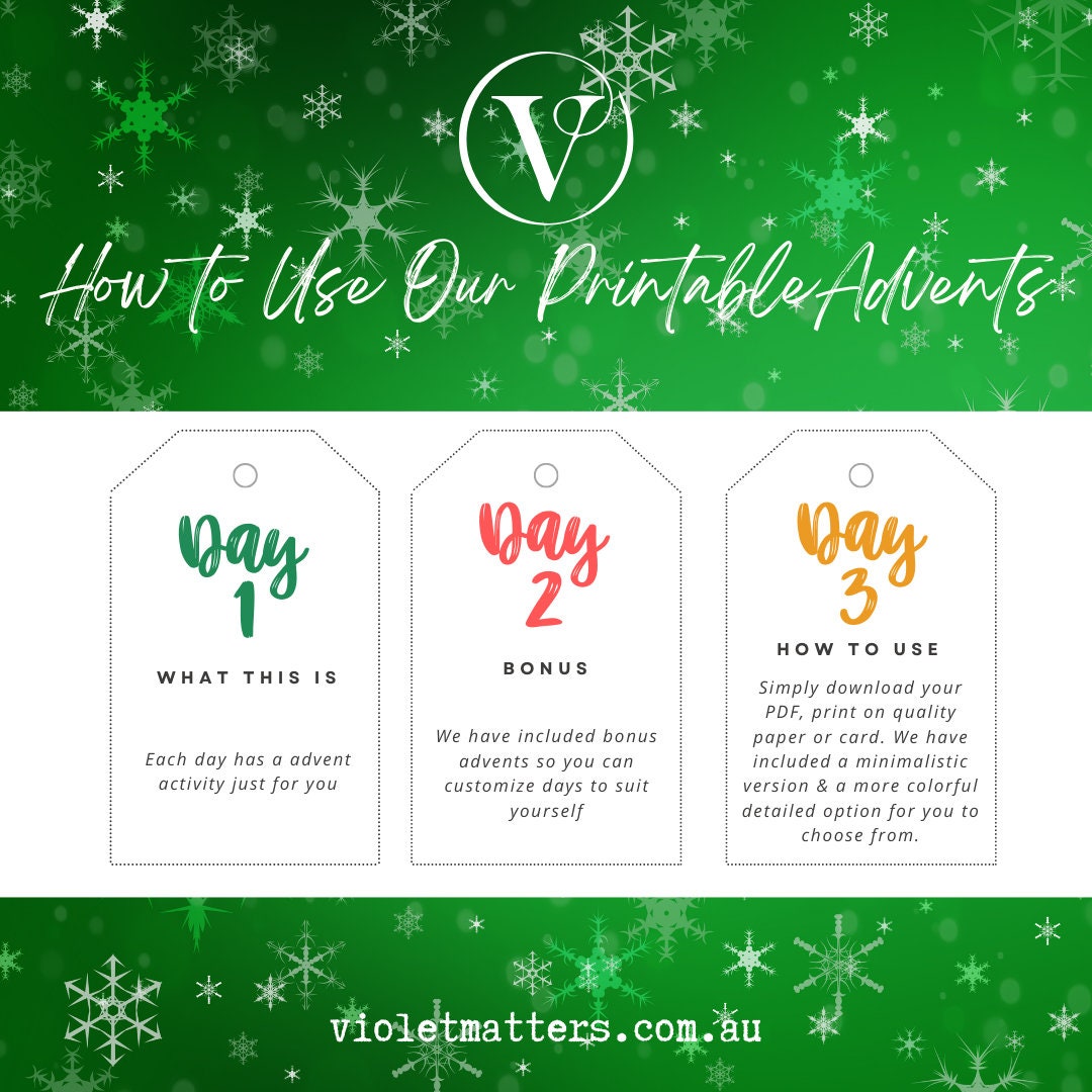 Printable Advent Calendar, Advent Calendar, 24 Printable Advent ...