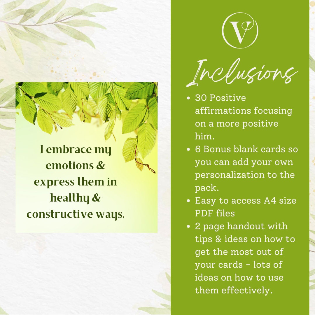 Affirmation Cards Printable for a Positive Him - Etsy