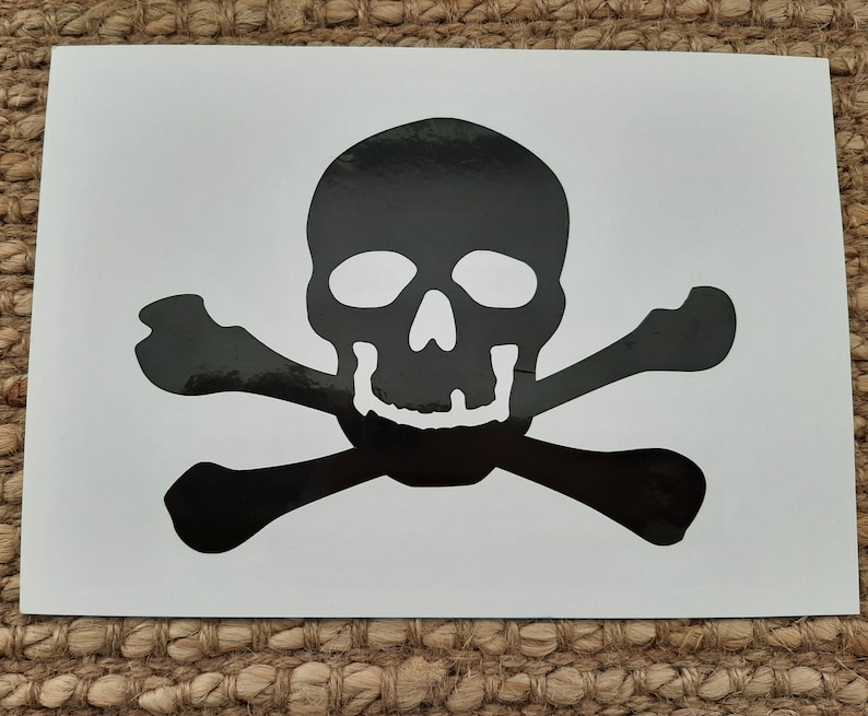 Classic Skull & Crossbones Vinyl Decal Sticker Vinyl Decal | Etsy