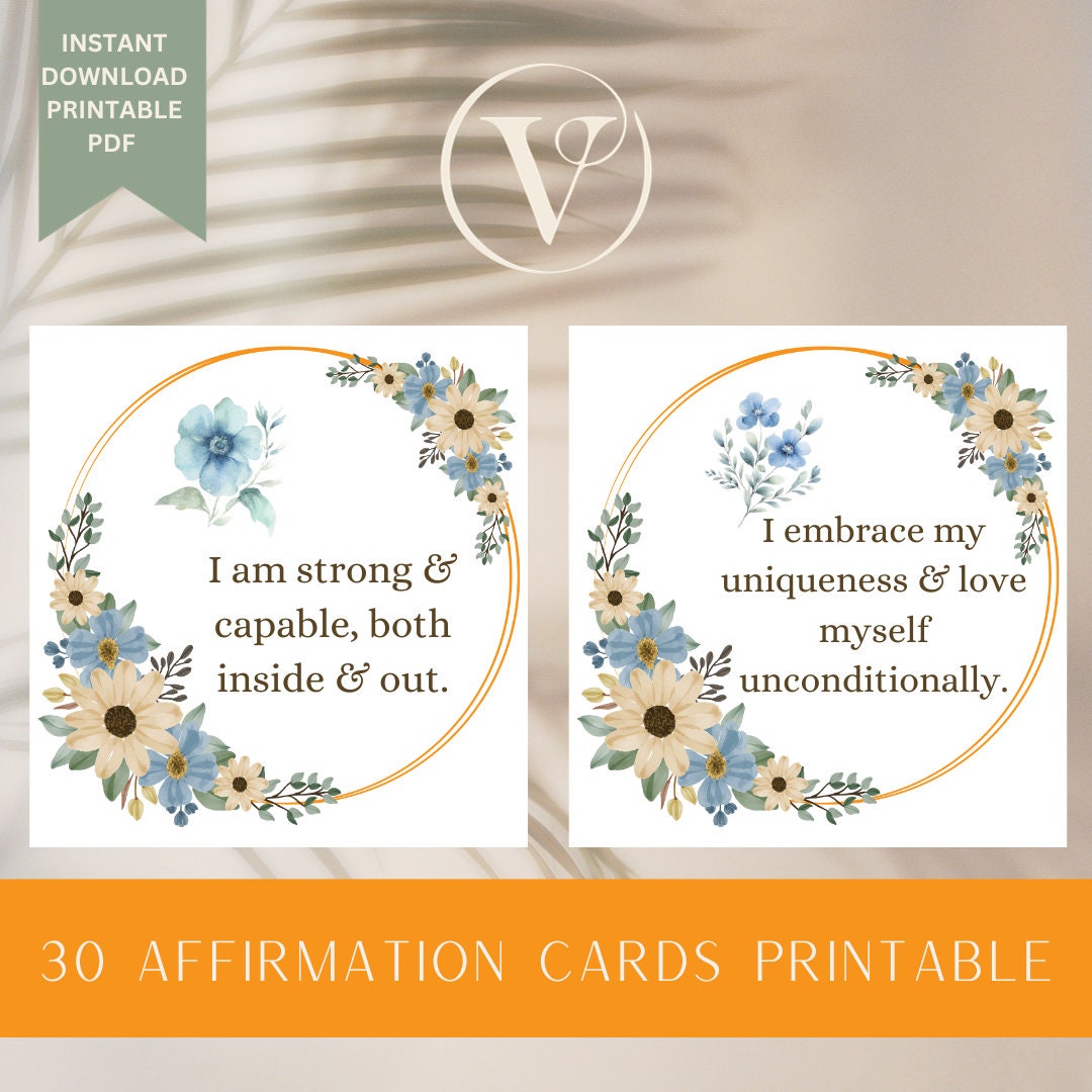 Affirmation Cards Printable Empower Self-love Confidence & - Etsy