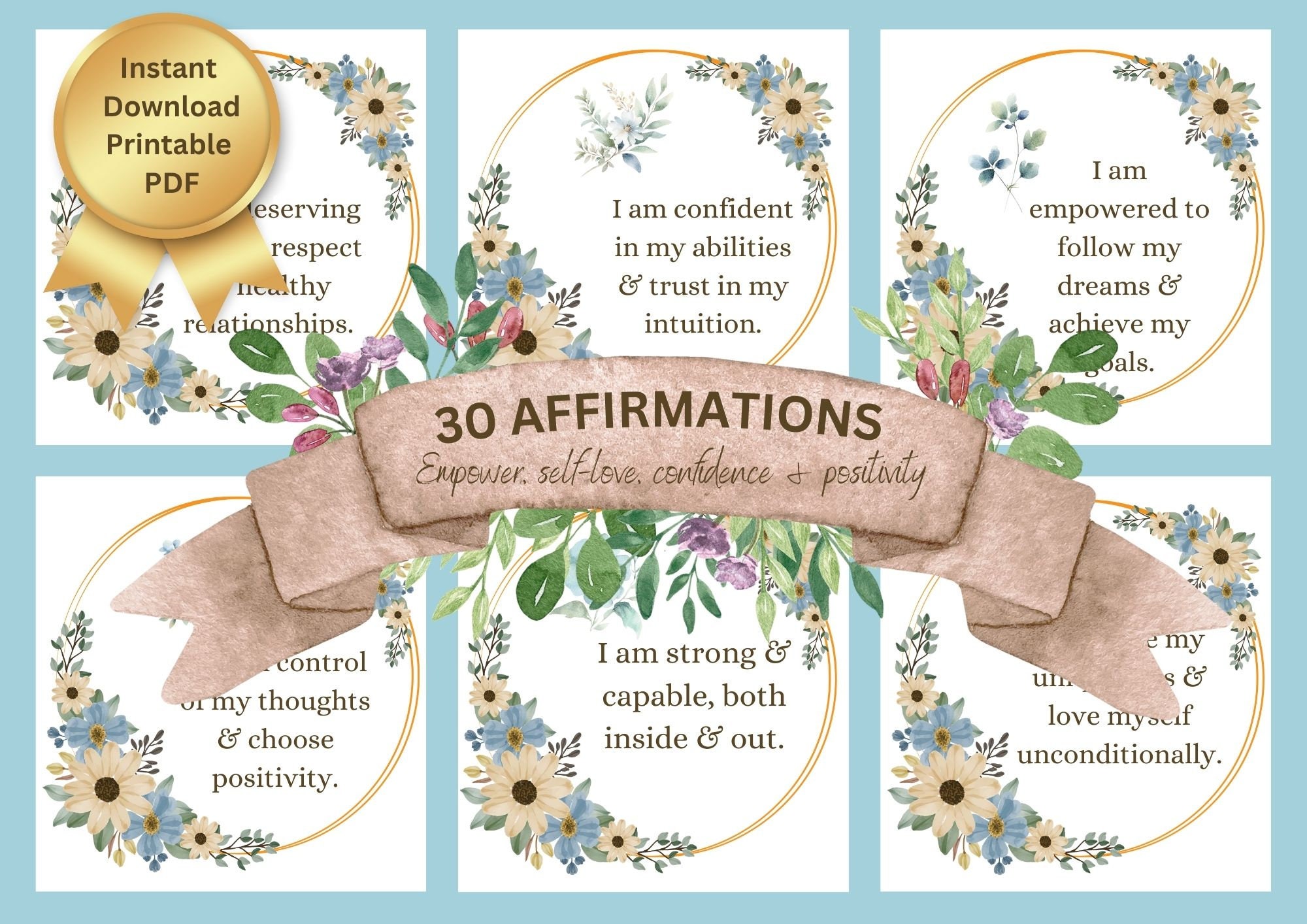 Affirmation Cards Printable Empower Self-love Confidence & - Etsy