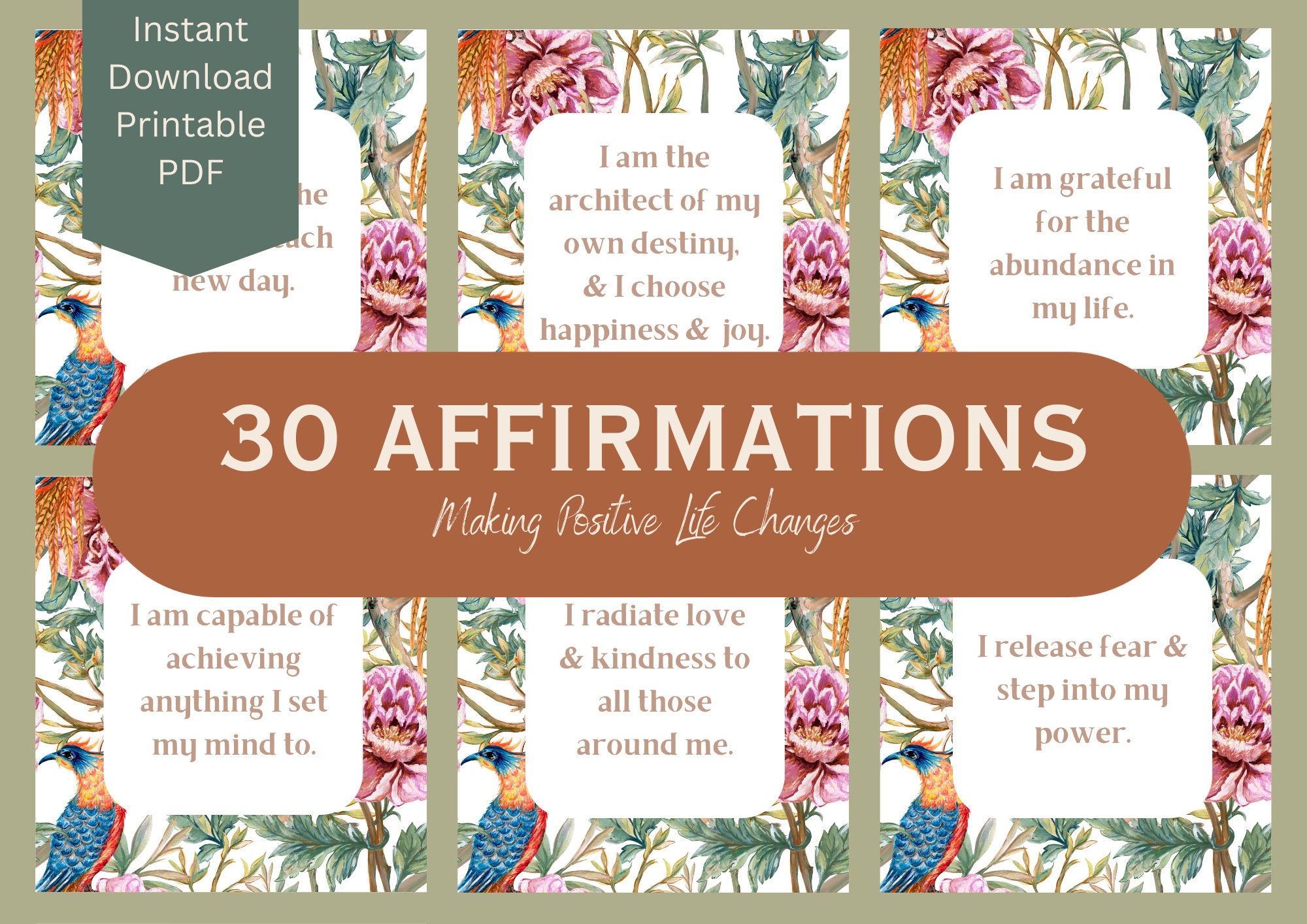 Affirmation Cards Printable Making Positive Life Changes - Etsy