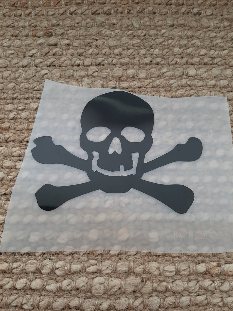 Classic Skull & Crossbones Vinyl Decal Sticker, Vinyl Decal, Gift for ...