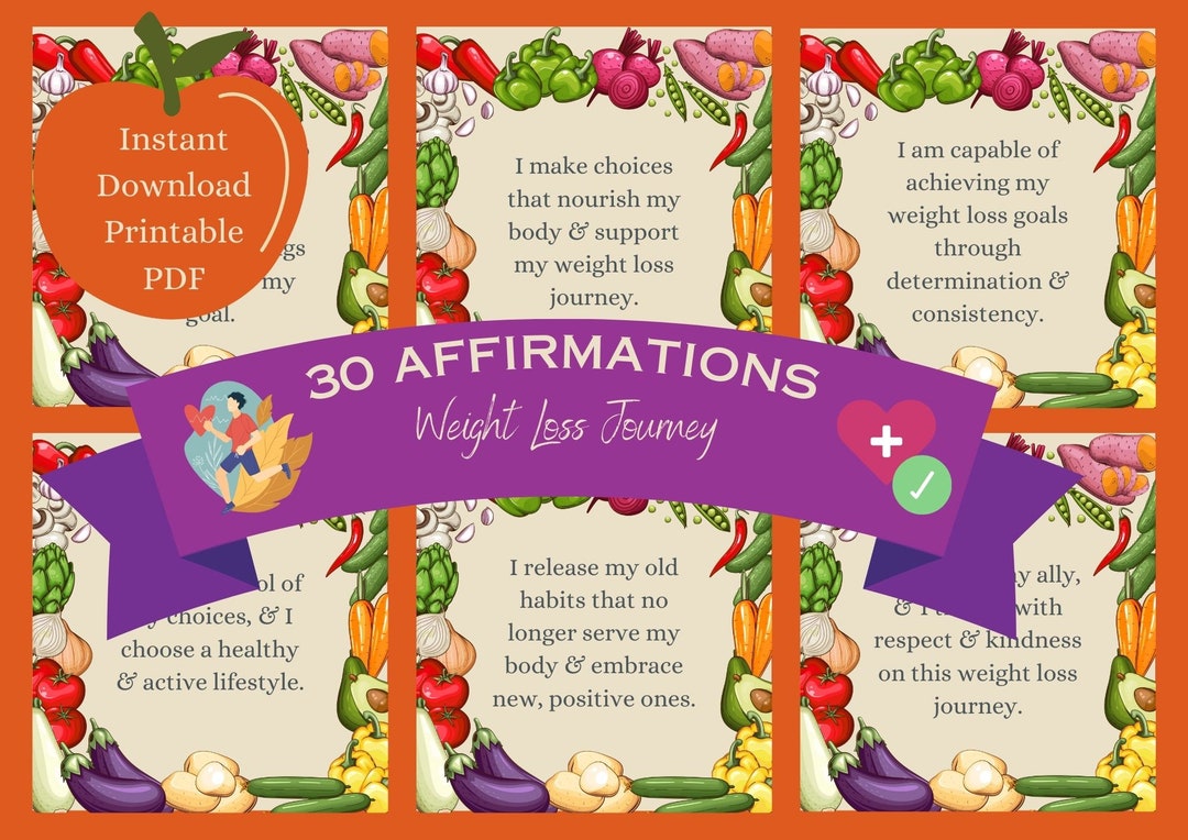 Affirmation Cards Printable Weight Loss Journey Inspiration ...