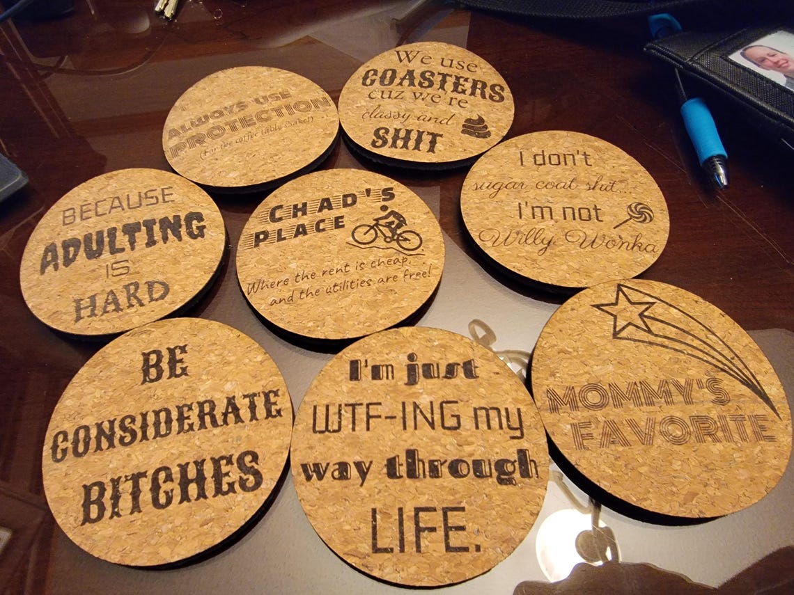 Custom Cork Coasters - Etsy