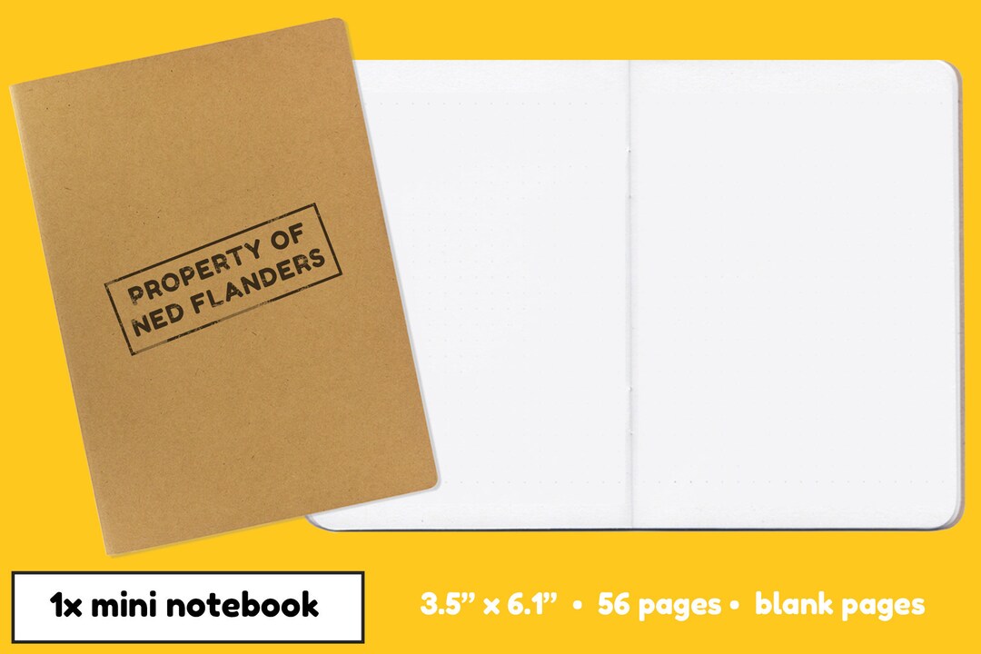 2 Pack: Property of Ned Flanders Simpsons Mini Notebook - Etsy