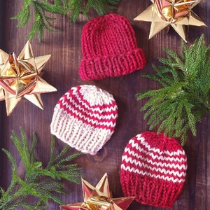 Teeny Tiny Winter Hats Knitting Pattern: Mini Christmas Ornaments (PDF ...