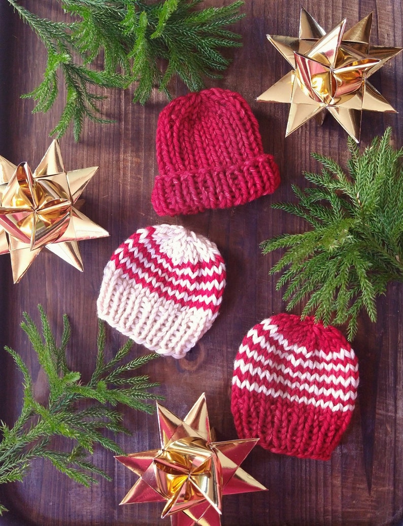 Teeny Tiny Winter Hats Knitting Pattern: Mini Christmas Ornaments (PDF ...