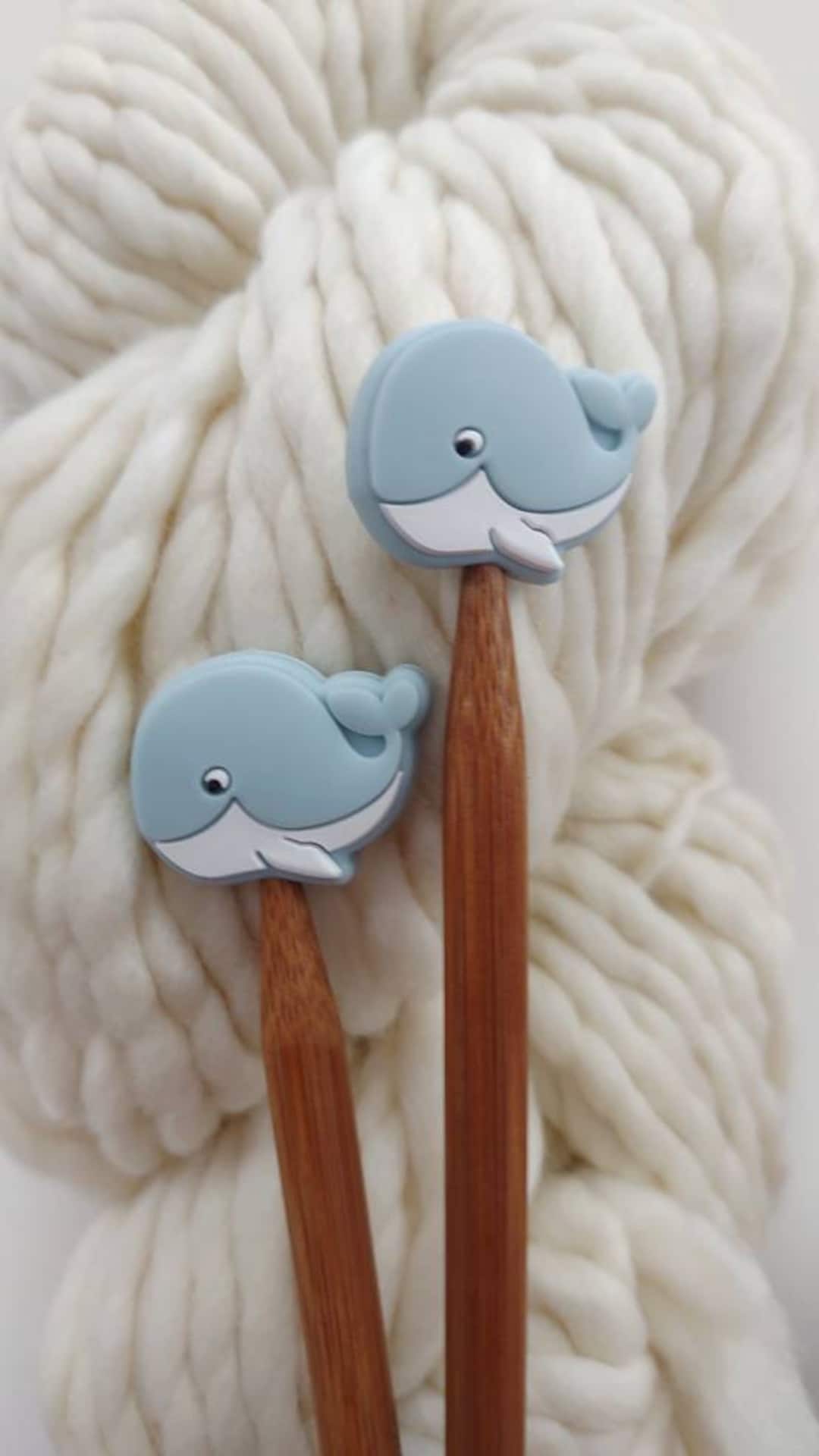 Blue Whale Knitting Needle Stitch Stoppers. Needle Protectors. Knitting ...
