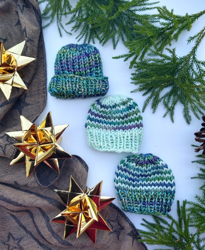 Teeny Tiny Winter Hats Knitting Pattern: Mini Christmas Ornaments (PDF ...