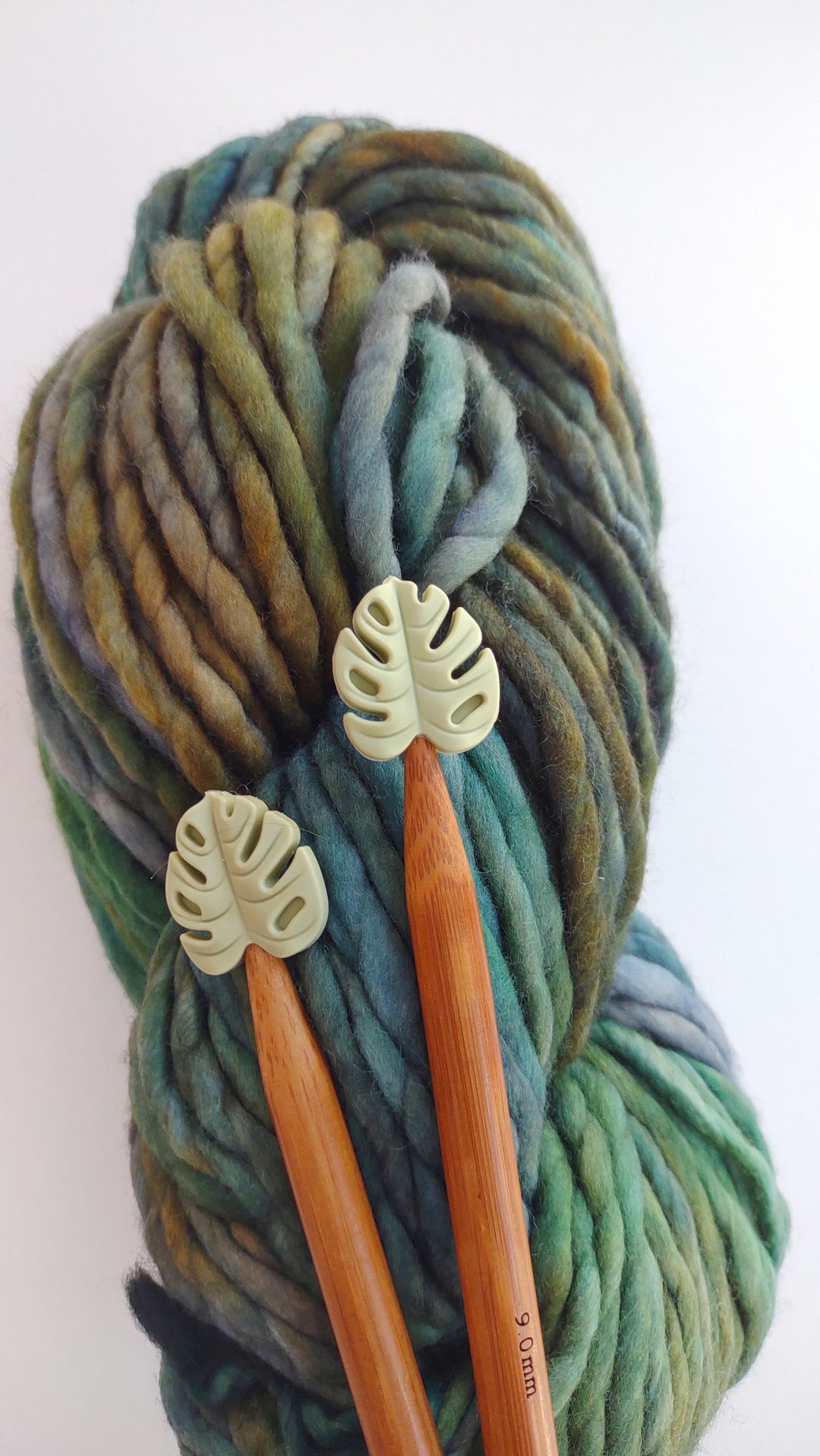 Sage Green Monstera Leaves Knitting Needle Protectors. Knitting Needle ...