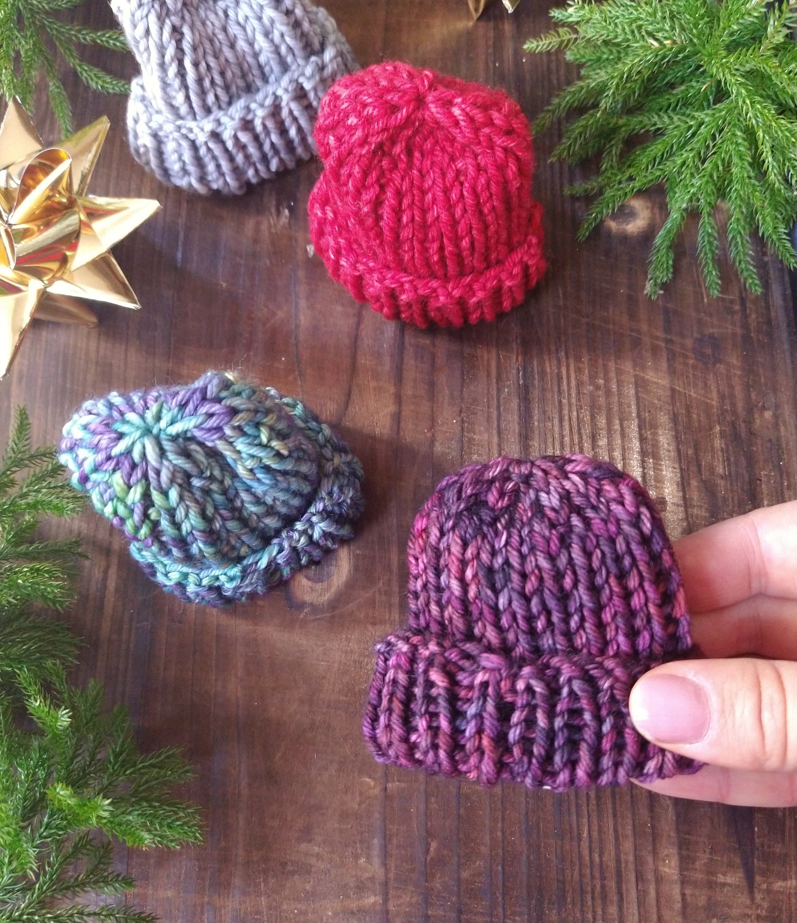 Teeny Tiny Winter Hats Knitting Pattern: Mini Christmas Ornaments (PDF ...