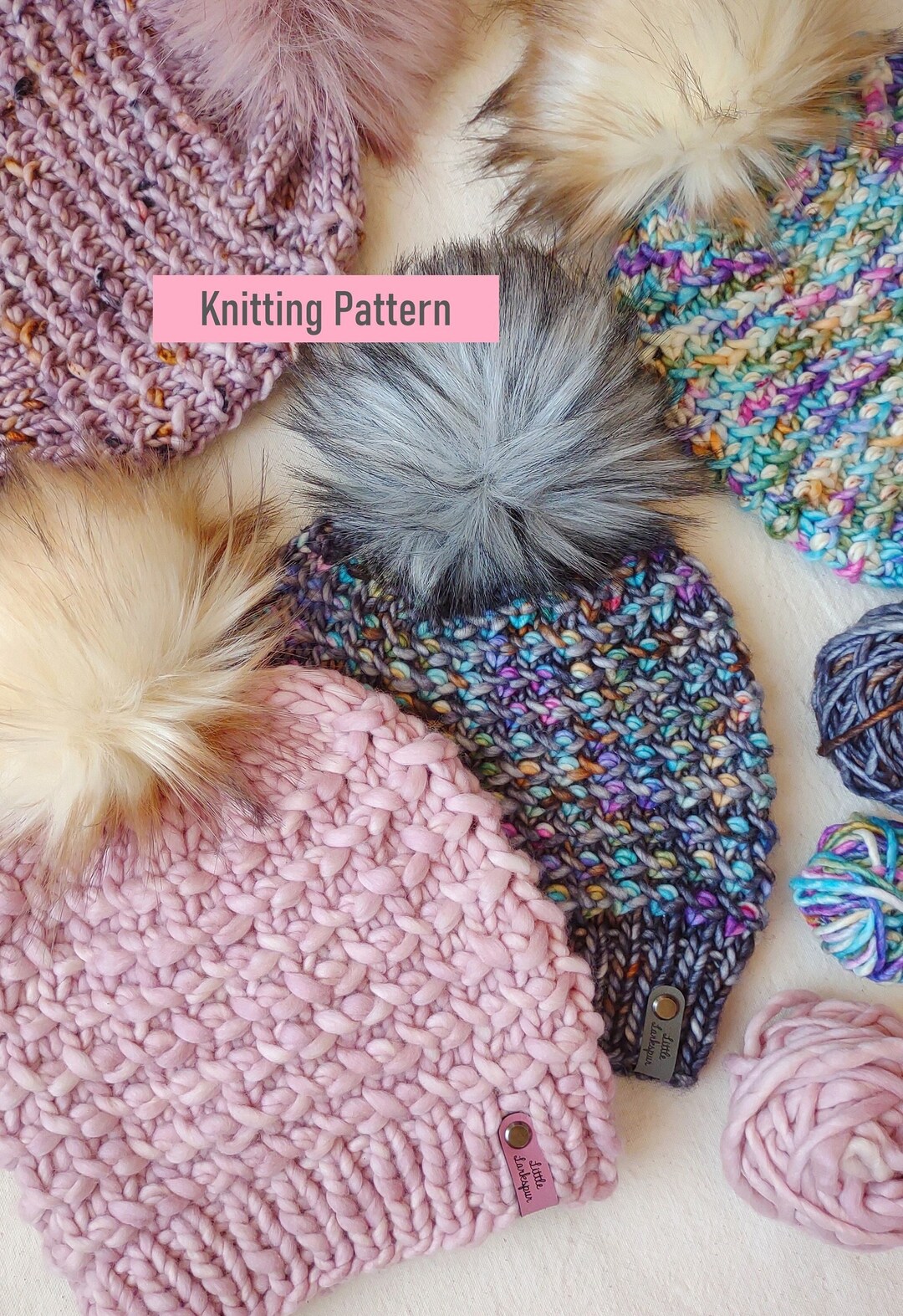 Hidden Pearls Hat Knitting Pattern: Super Bulky, Bulky Yarn (PDF ...