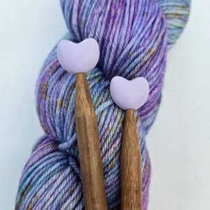 Light Purple Heart Knitting Needle Stitch Stoppers, Protectors. Notions ...