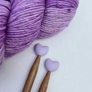 Light Purple Heart Knitting Needle Stitch Stoppers, Protectors. Notions ...