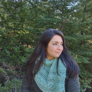 Cabled Hand Knit Shawl Triangle Scarf. Luxurious Cabled Lace - Etsy