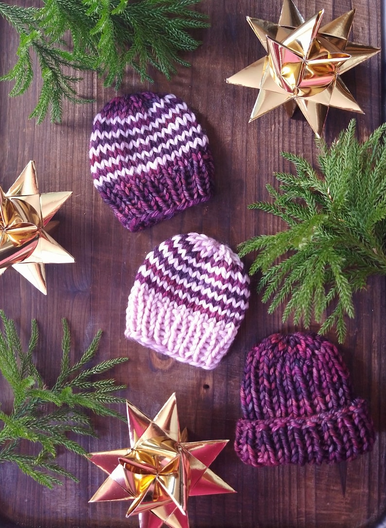 Teeny Tiny Winter Hats Knitting Pattern: Mini Christmas Ornaments (PDF ...