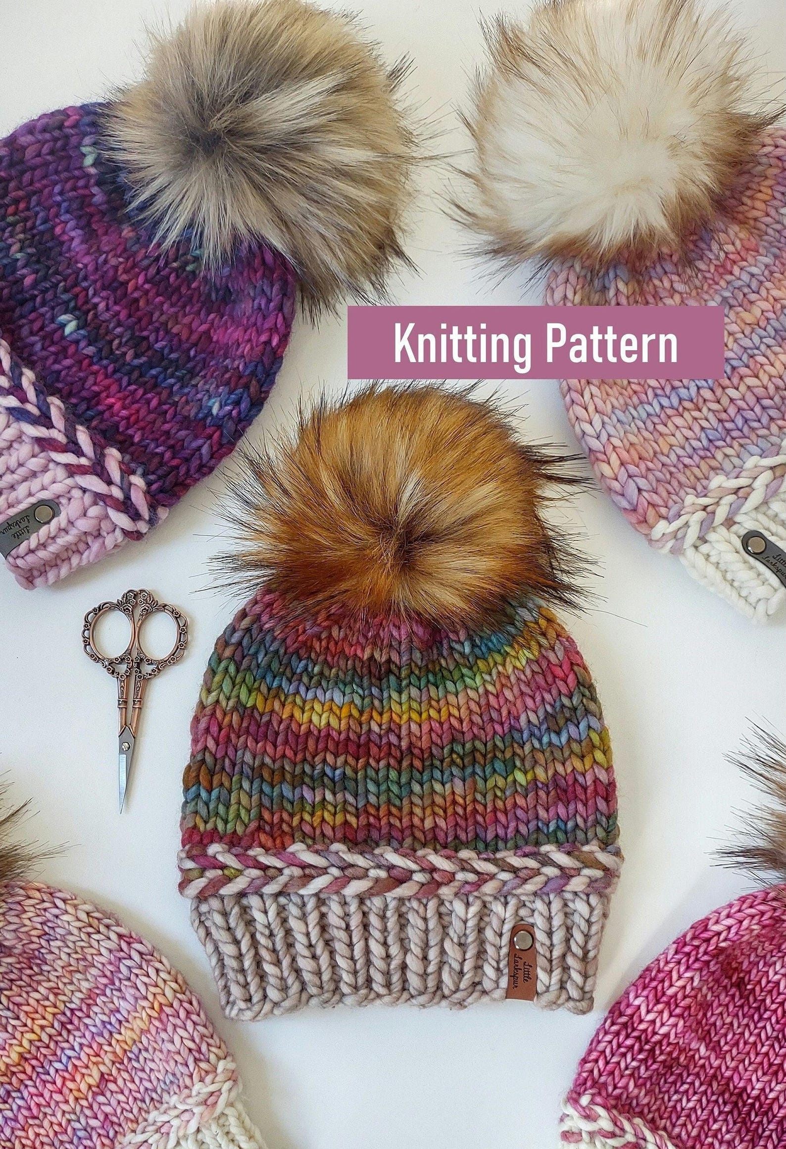 Tidal Crest Beanie Knitting Pattern, Braided Brim Knit Hat (PDF Pattern ...