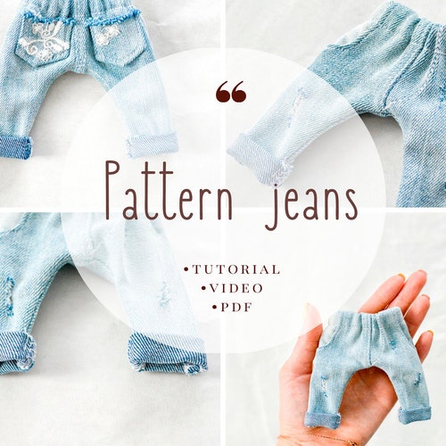 Jeans for Doll Rag Doll Pattern Doll Outfits Pattern | Etsy