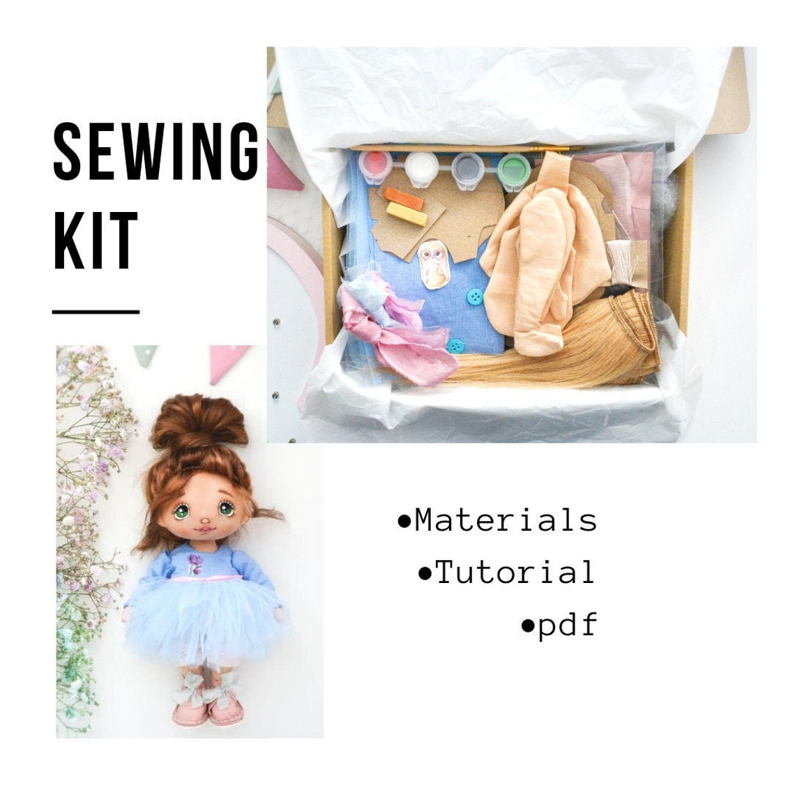 Set for making doll Kits Doll making set Doll skin fabric Soft | Etsy