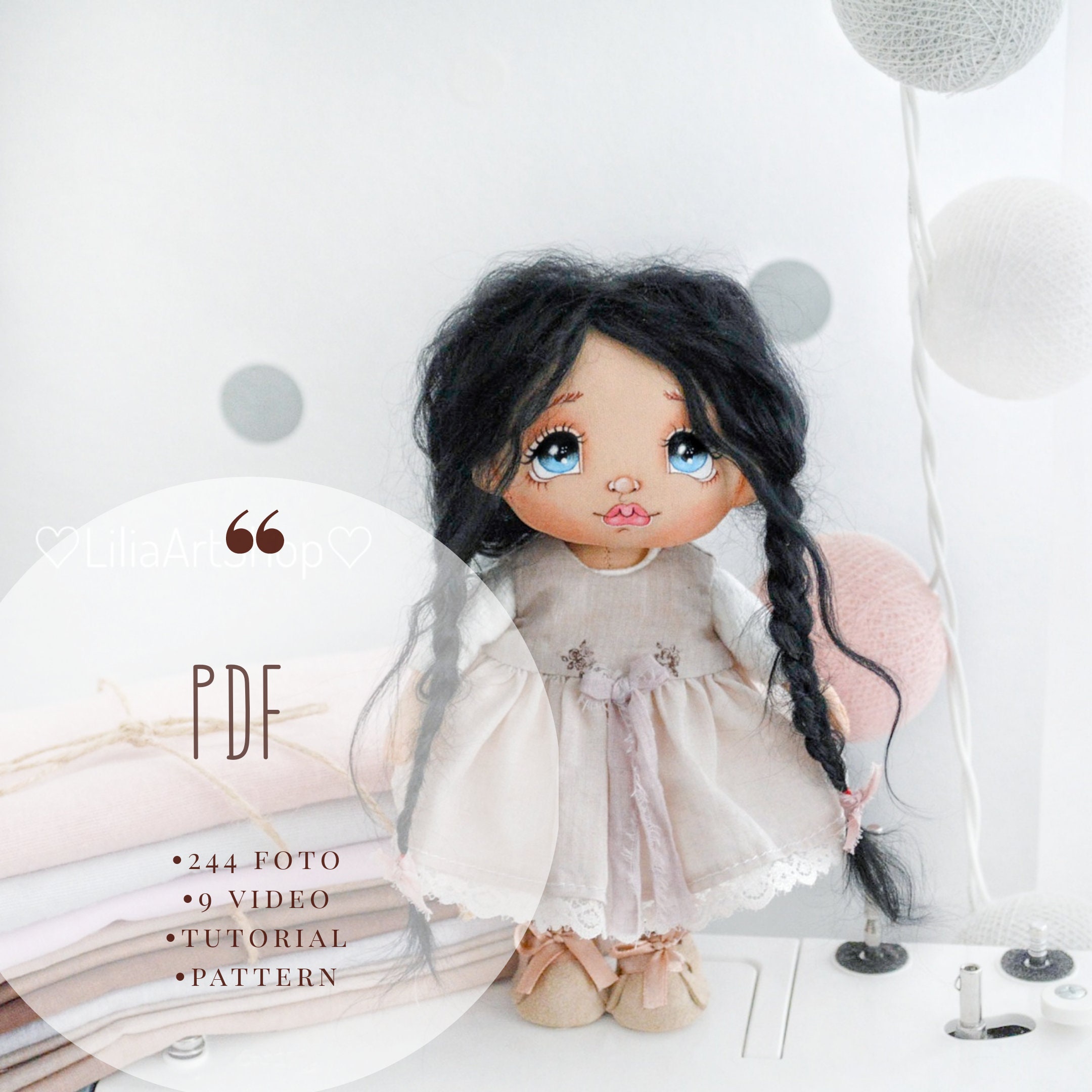 Doll making tutorial Textile doll pattern Doll clothing | Etsy