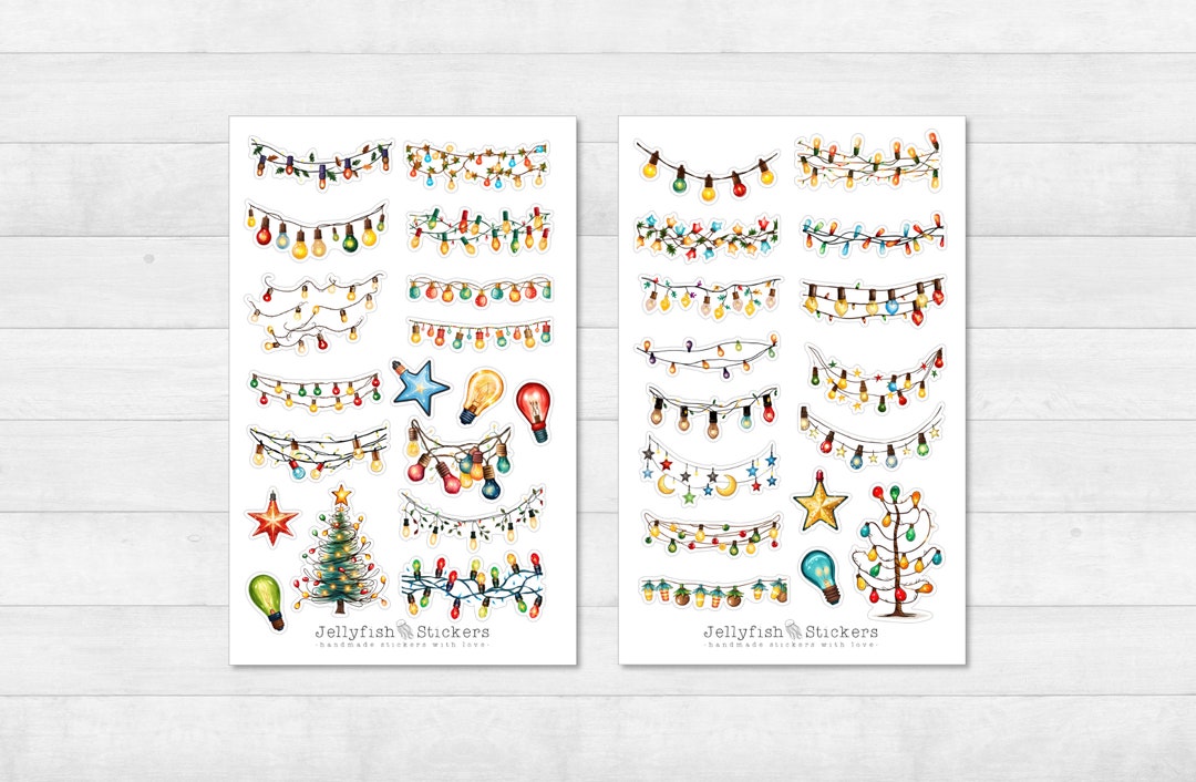 Fairy Lights Christmas Sticker Set Journal Stickers, Planner Stickers ...