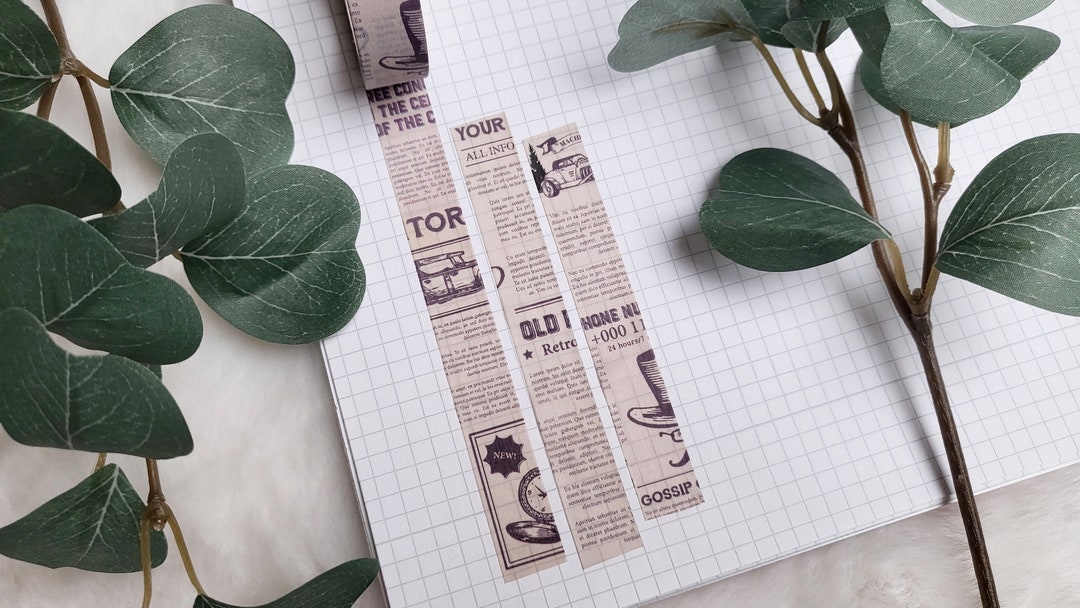 Vintage Washi Tape - Newspaper, Beige, Brown, Writing, Text, Old - Etsy ...