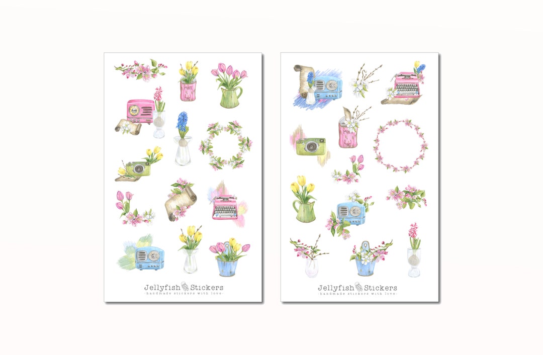 Spring Sticker Set - Journal Stickers, Planner Stickers, Stickers ...