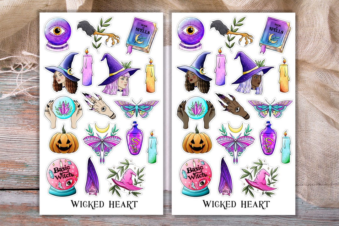 Witch Sticker Sheet Stickers, Stickers, Magic, Spells, Potion, Skull ...