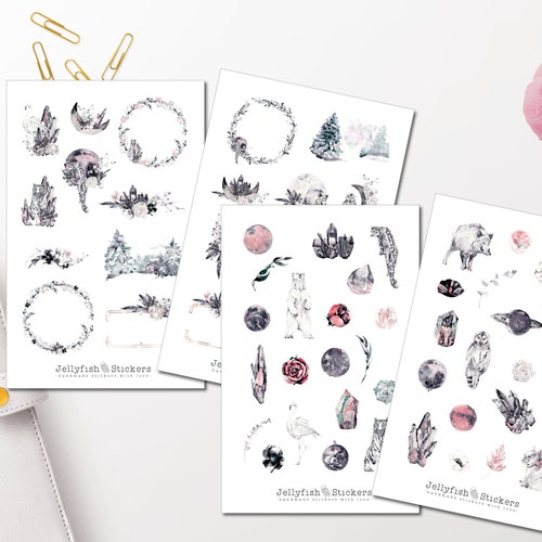 Forest Animals Winter Sticker Set Stickers Animals Journal - Etsy