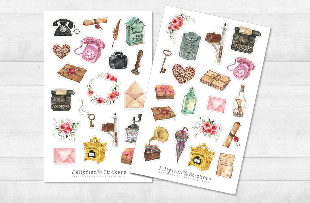 Vintage Letters Sticker Set - Stickers, Journal Stickers, Planner ...