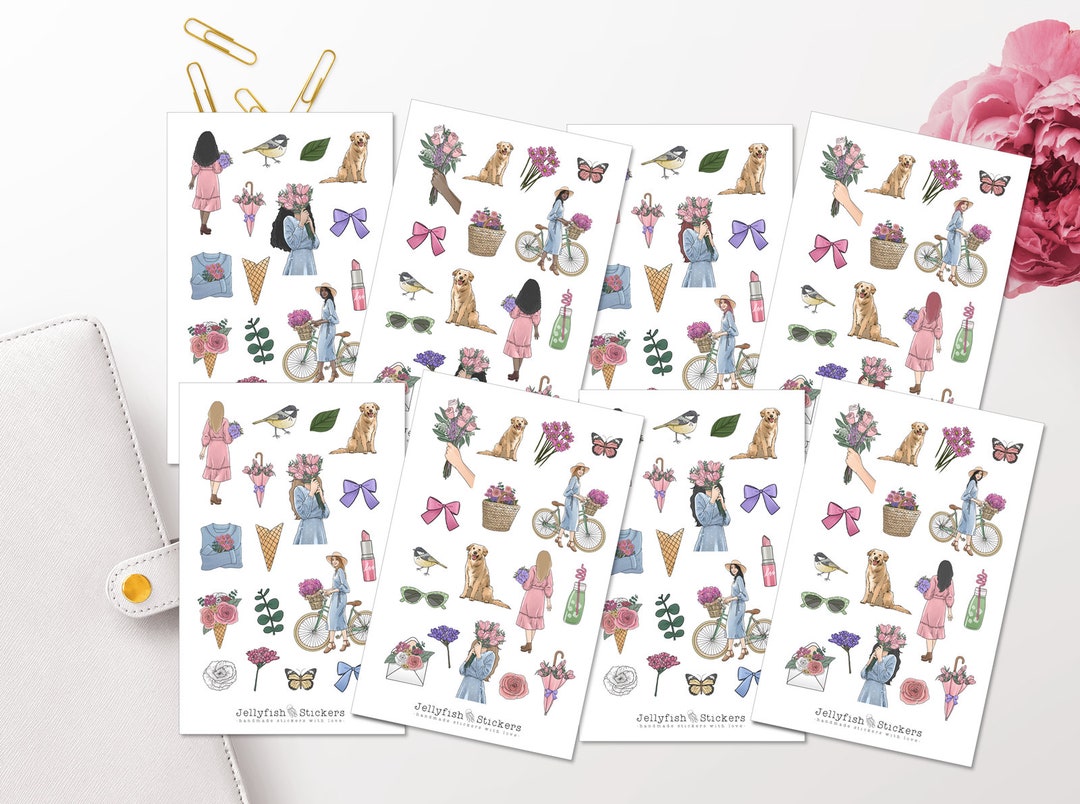 Girls Summer Sticker Set Stickers, Journal Stickers, Planner Stickers ...