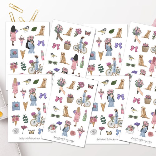 Girls Books Sticker Set Stickers Journal Stickers Planner - Etsy