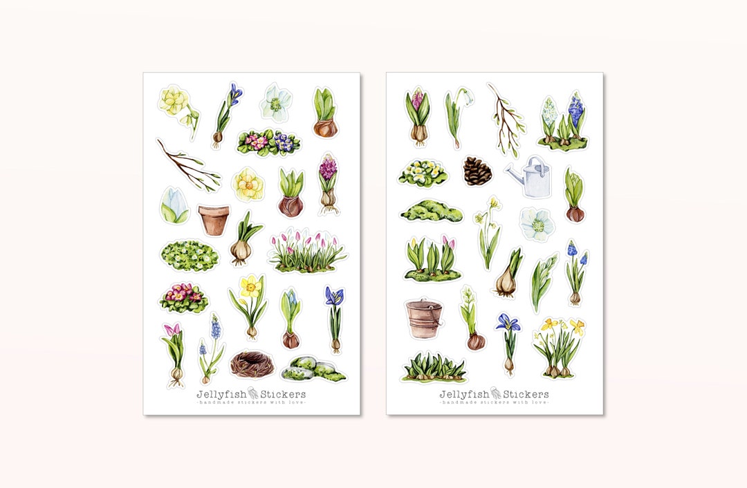 Spring Sticker Set Planner Stickers, Journal Stickers, Garden, Plants ...
