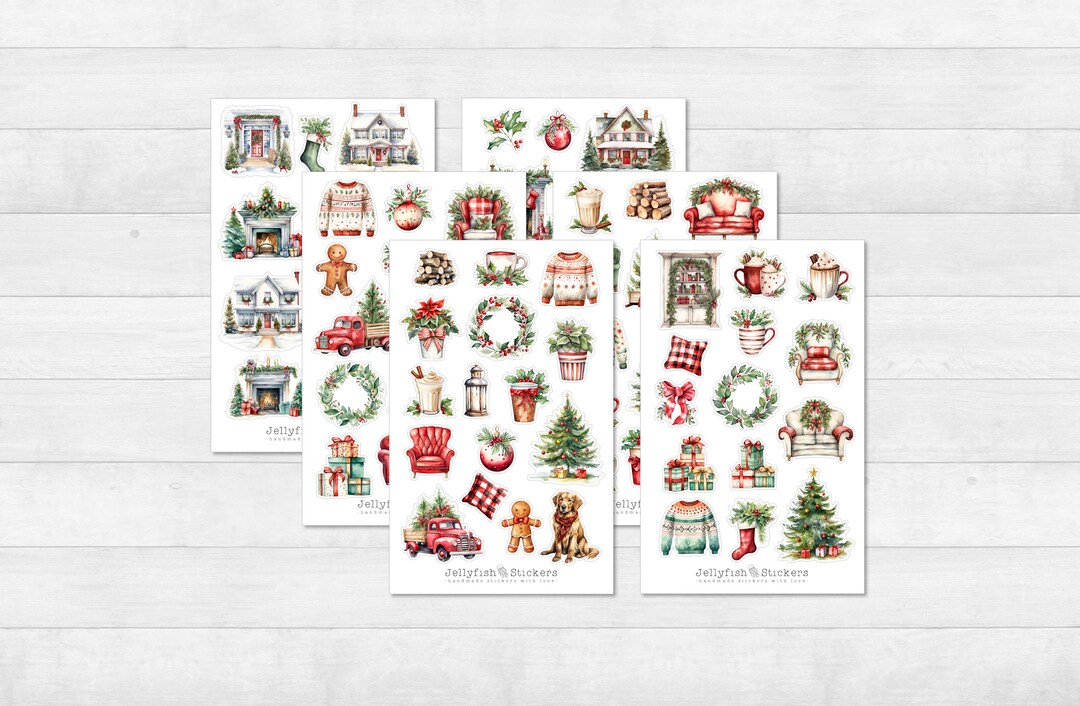 Cozy Christmas Sticker Set Journal Stickers, Planner Stickers, Holiday ...