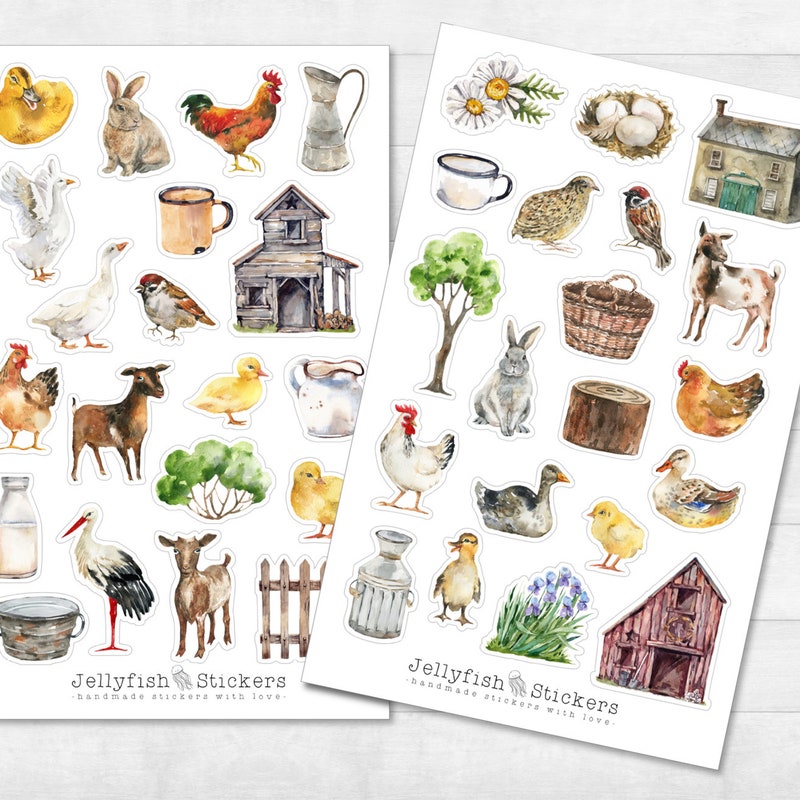 Farm Animal Stickers - Etsy