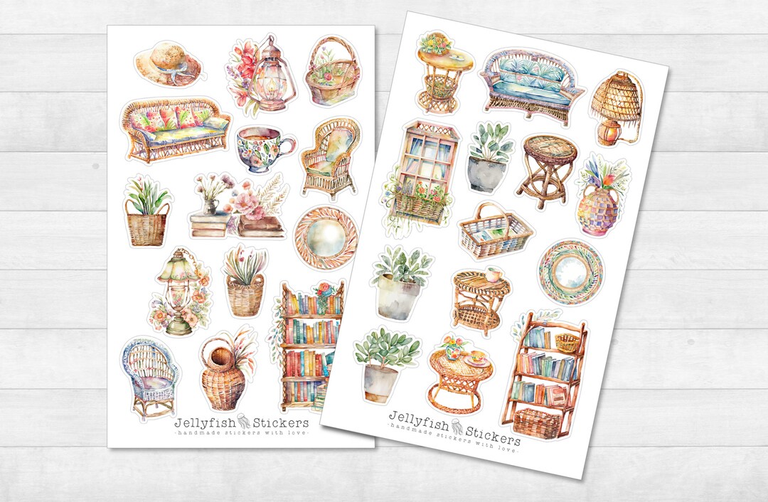 Furniture Sticker Set - Stickers, Journal Stickers, Planner Stickers ...