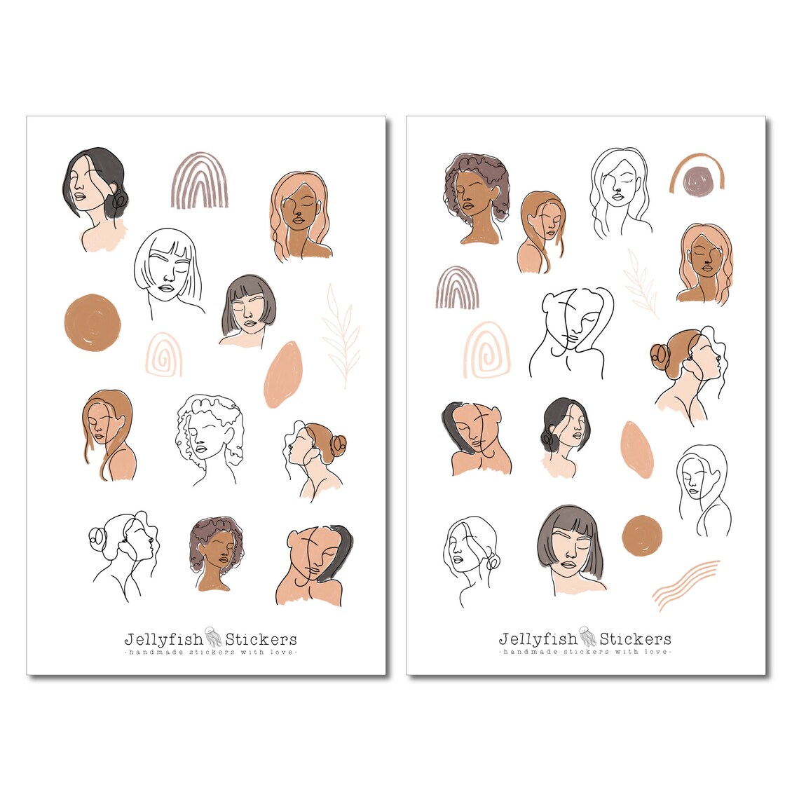 Women Faces Sticker Set Stickers Journal Stickers Planner | Etsy