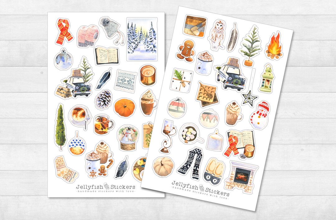 Cozy Winter Sticker Set Journal Stickers Planner Stickers - Etsy