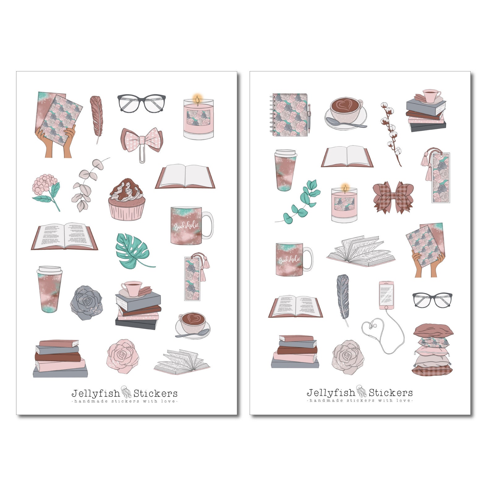 Mädchen Bücher Sticker Set Aufkleber Journal Sticker | Etsy