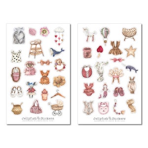 Baby Sticker Set - Journal Stickers, Stickers Birth, Girl, Boy, Baby ...