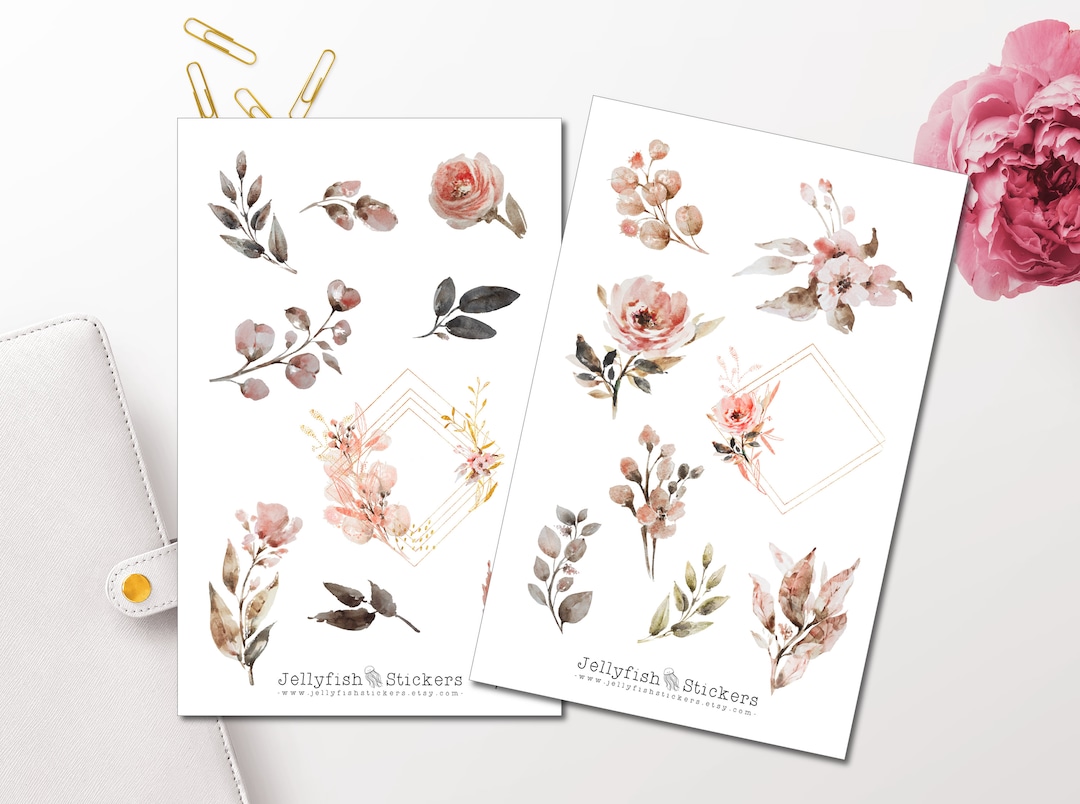 Goldene Rosen Sticker Set Florale Aufkleber Journal Sticker - Etsy.de