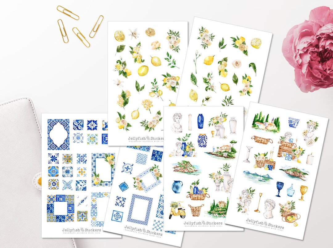 Holiday Sticker Set - Journal Stickers, Summer Stickers, Plants, Lemon ...