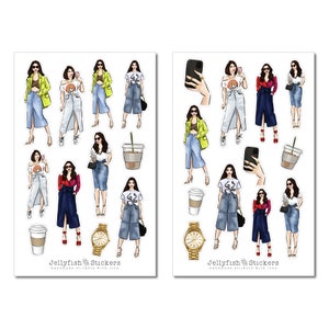 Girls Fashion Sticker Set Journal Stickers, Planner Stickers, Leisure ...